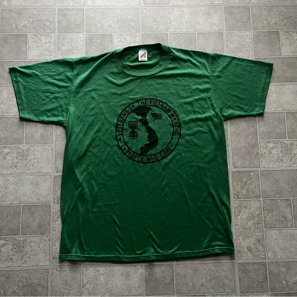 Jerzees | Shirts | Vintage Single Stitch 98s Veterans Vietnam War Green Tshirt Mens Xxl Jerzees ...